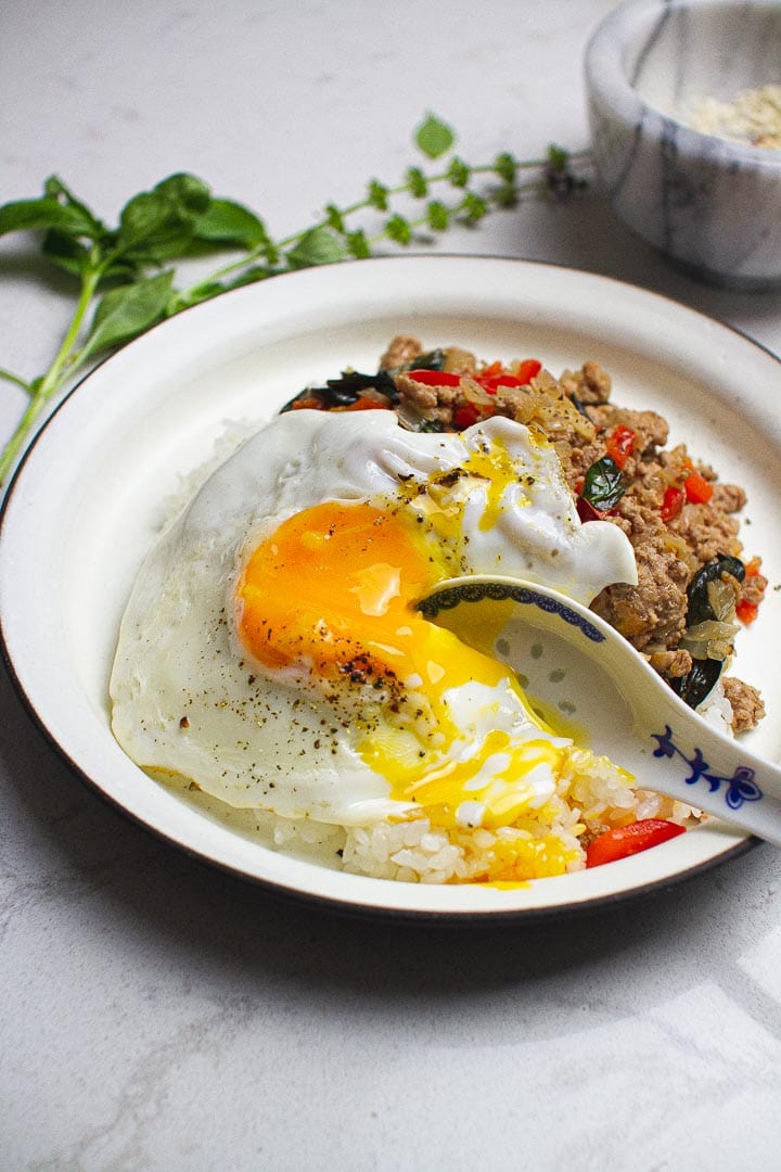 Gapao Rice (Pork and Basil Stir-Fry) - Plates by Nat