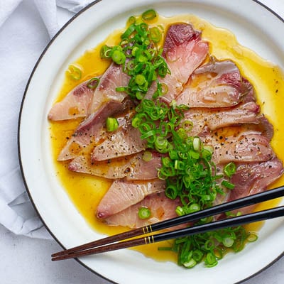 Easy Hamachi Crudo (Yellowtail Carpaccio) - Plates by Nat