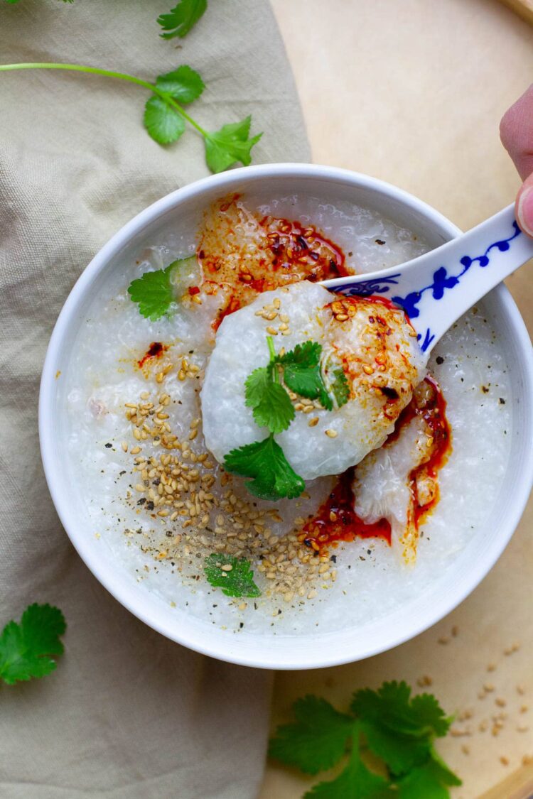 Instant Pot Chicken Congee (Rice Porridge) - Plates by Nat