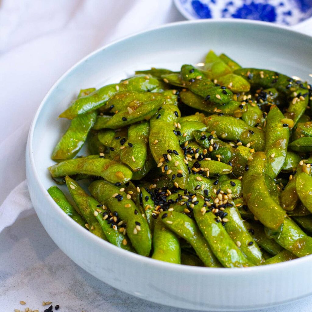 Teriyaki Garlic Edamame - Plates by Nat