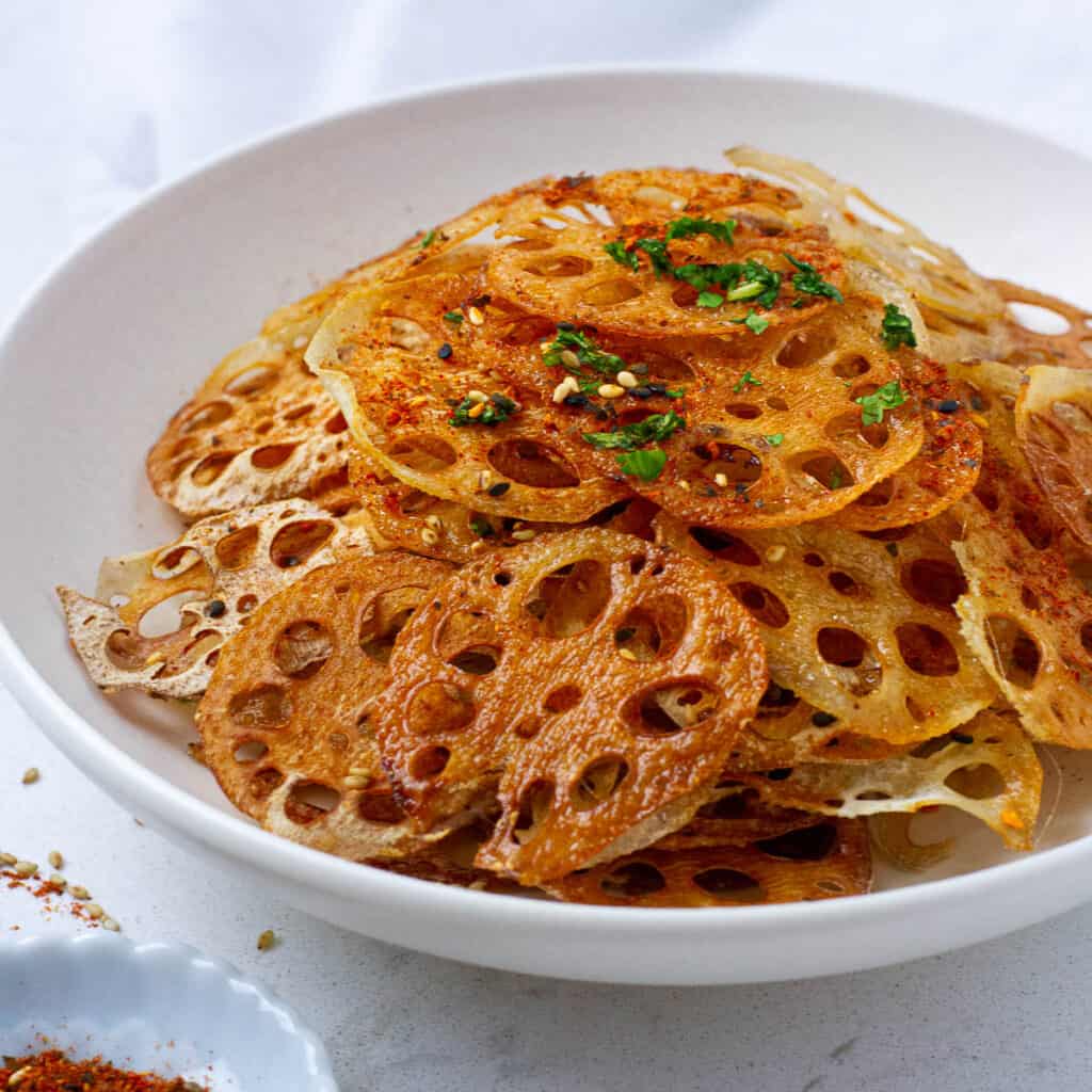 Crispy Lotus Root Chips (Renkon Chips) - Plates by Nat