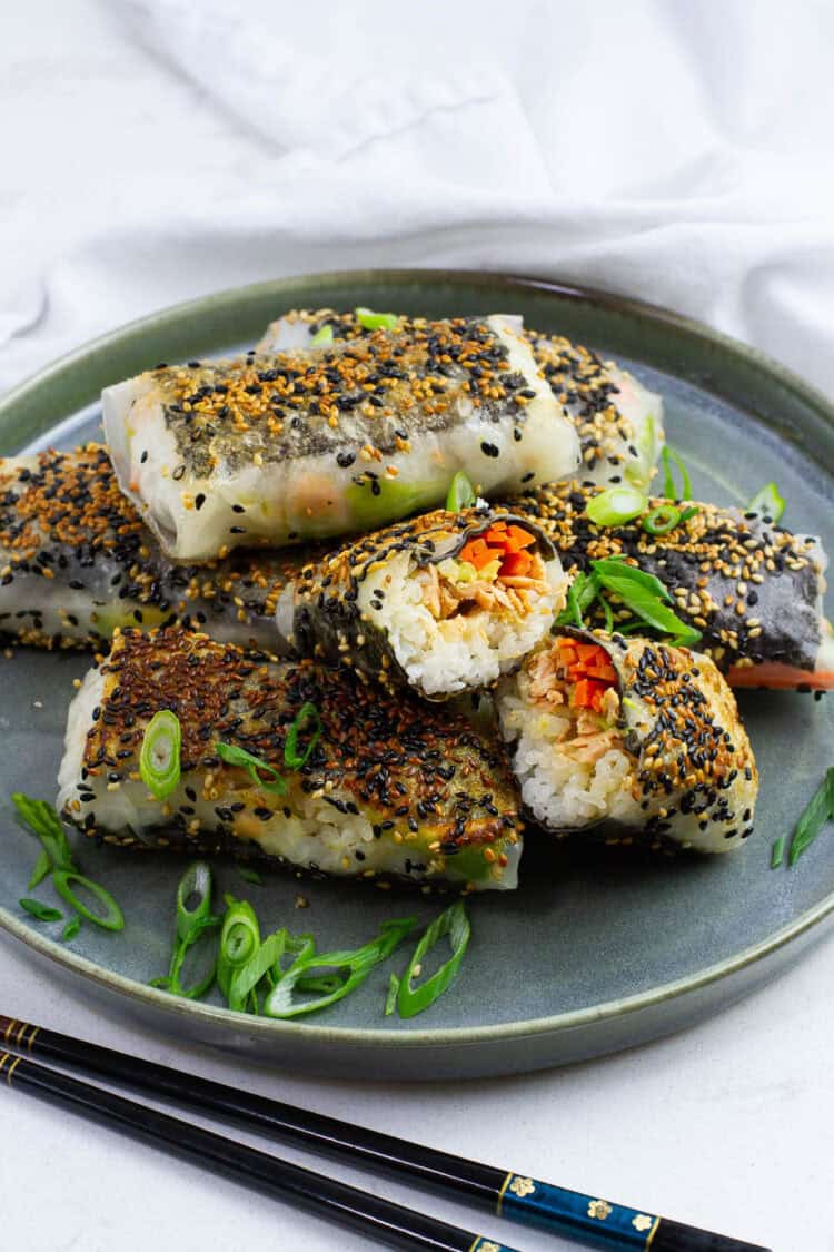 Crispy Rice Paper Sushi Rolls - Plates by Nat