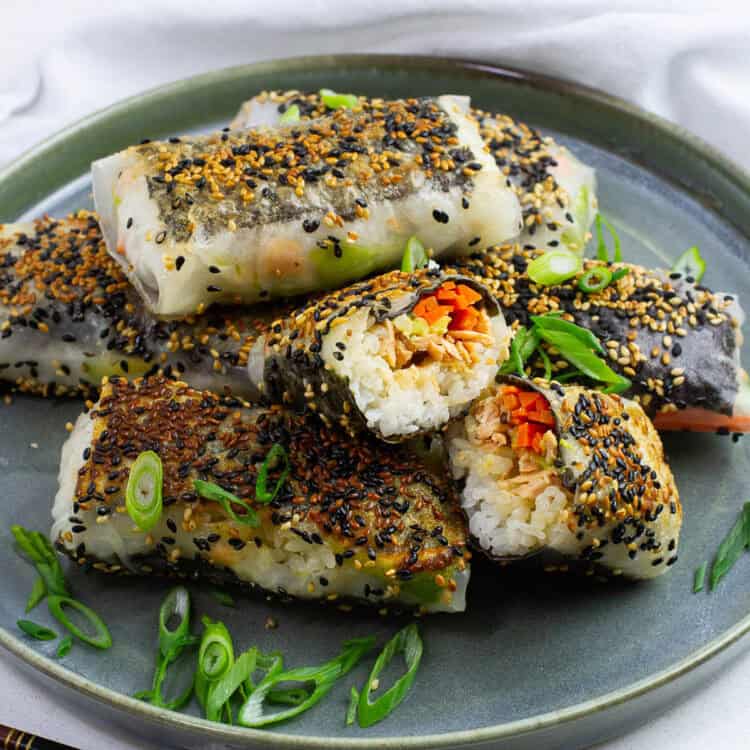 Crispy Rice Paper Sushi Rolls - Plates by Nat