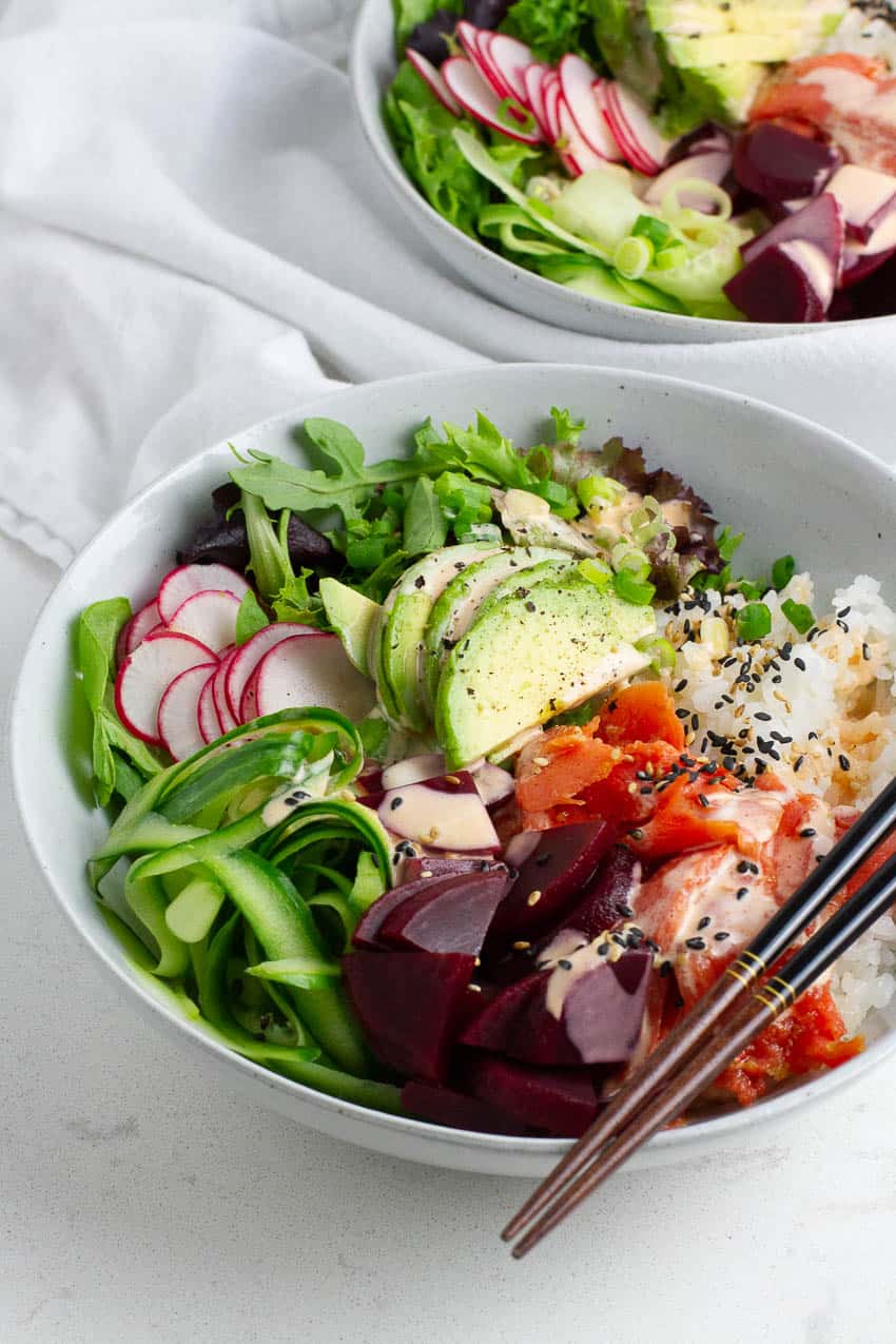 Smoked Salmon Poke Bowls - Plates by Nat