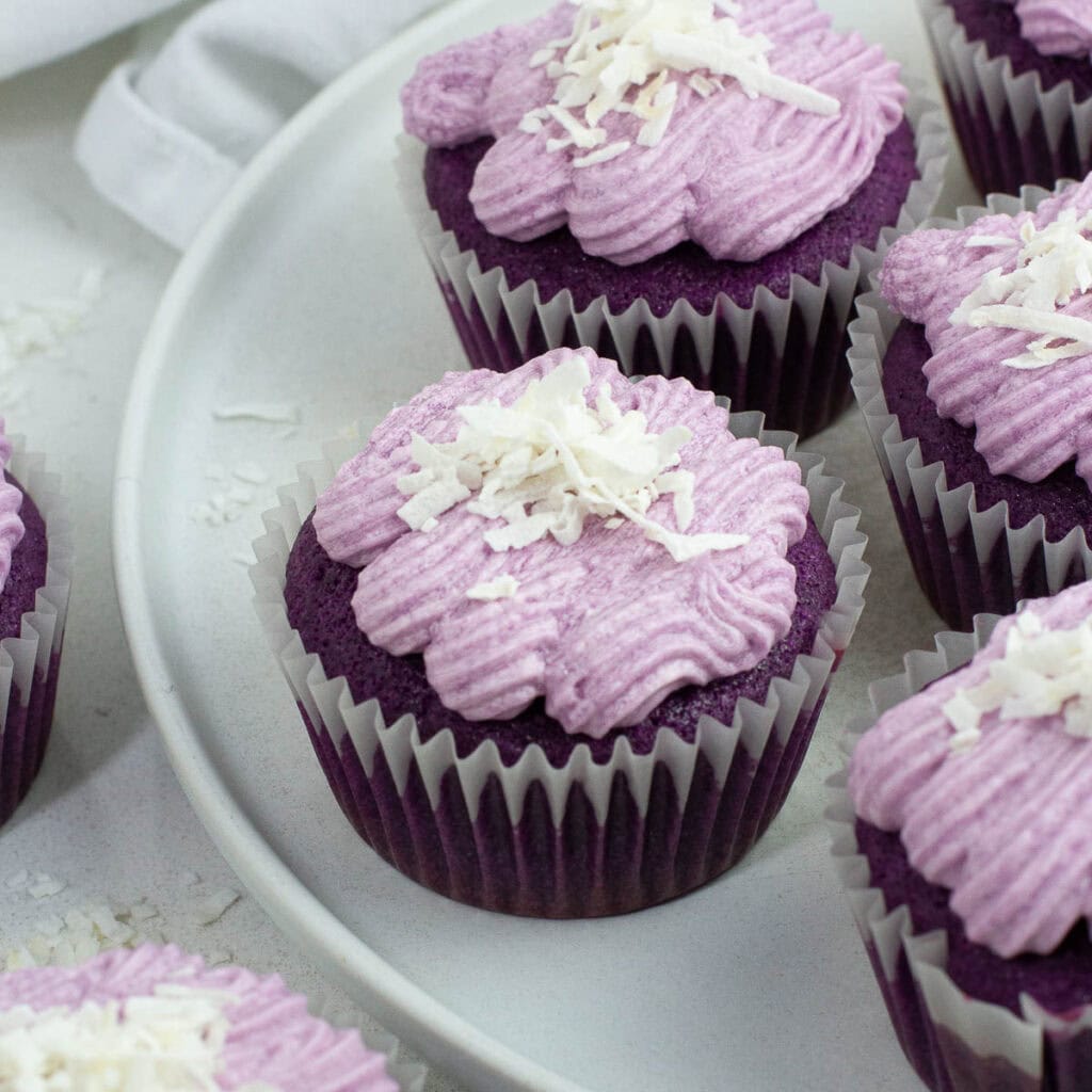 Easy Ube Cupcakes (GF, DF) - Plates by Nat