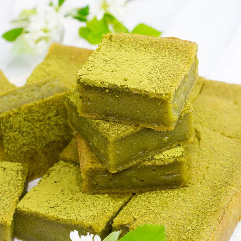 Matcha Mochi Brownies - Plates by Nat