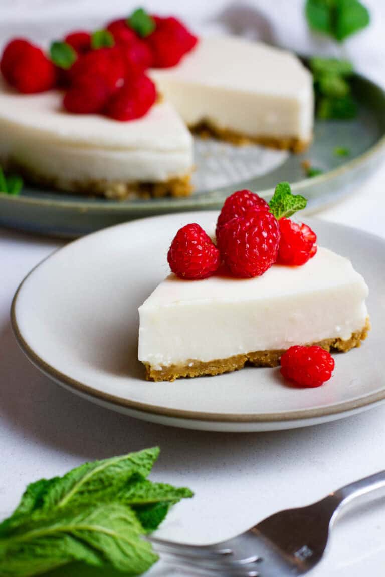Japanese Style Rare Cheesecake (No bake, GF, DF) - Plates by Nat