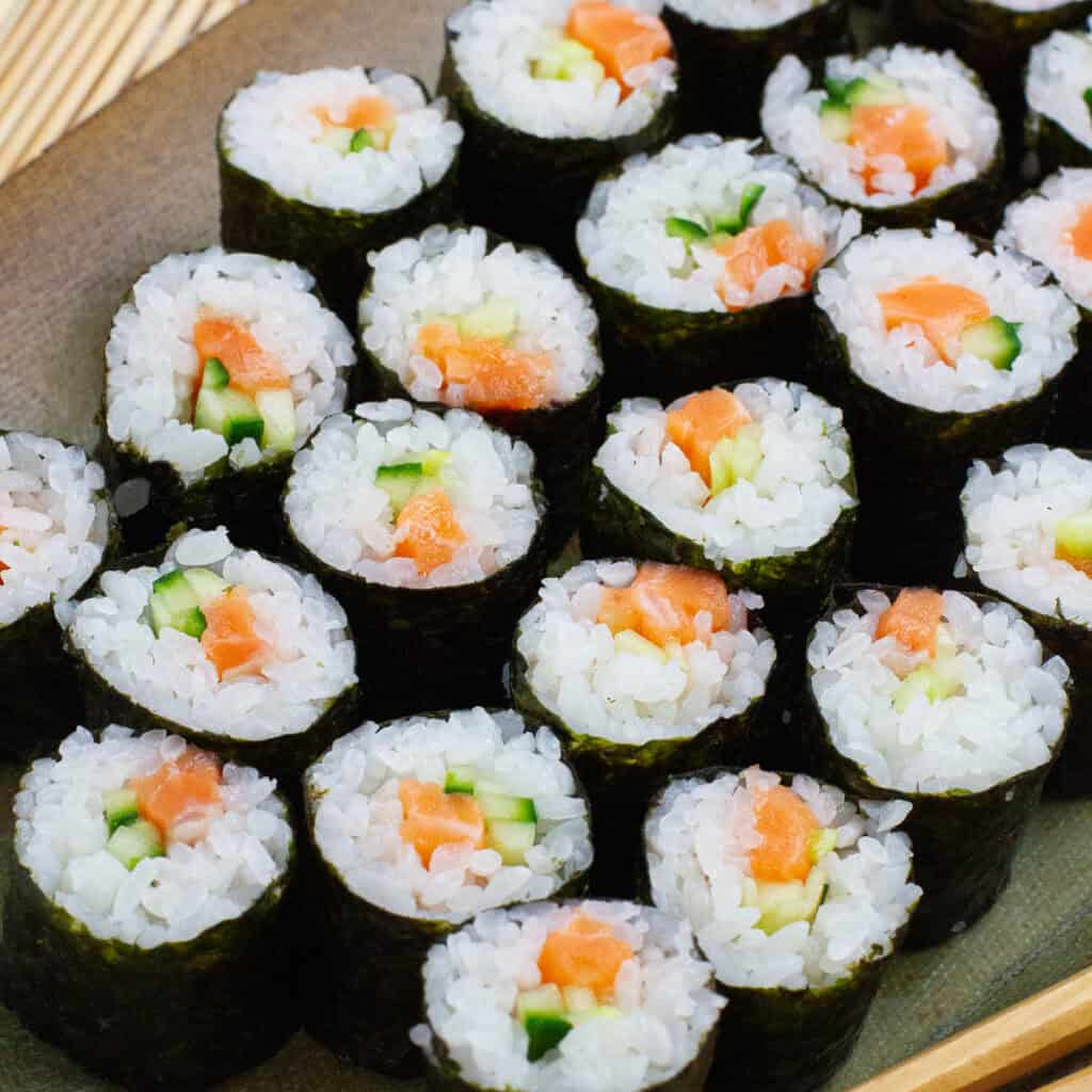 Salmon Cucumber Hosomaki - Plates by Nat