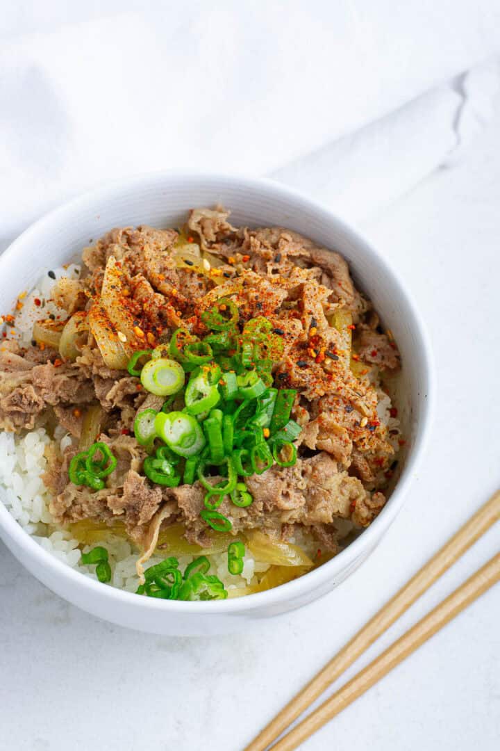 Japanese Beef Donburi (Gyudon) - Plates by Nat